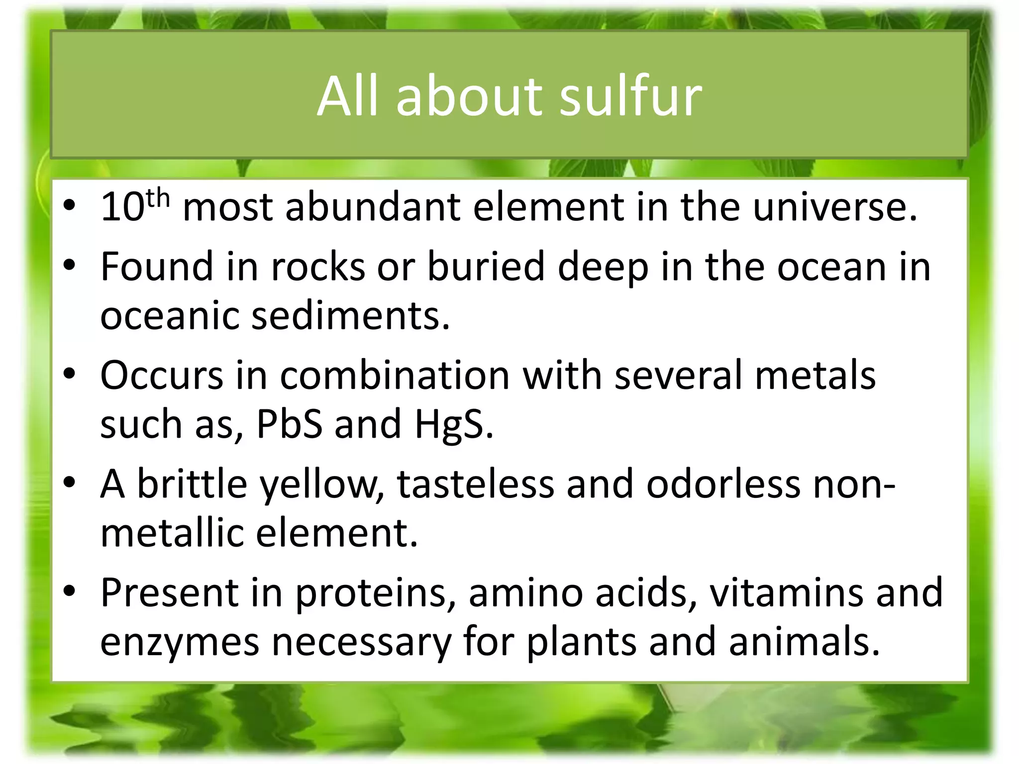 Sulfur cycle presentation | PPTX