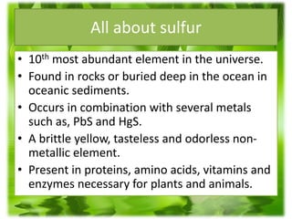 Sulfur cycle presentation | PPTX