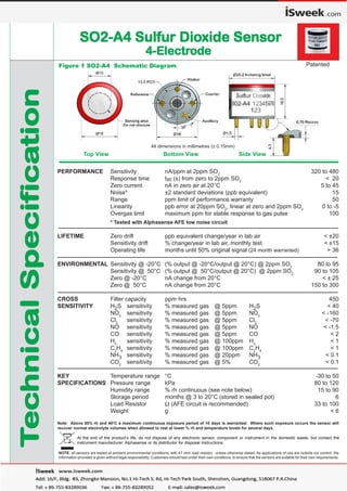 Sulfur dioxide sensor 4 electrode - so2-a4 | PDF