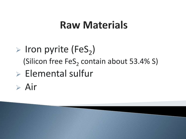 Sulfuric acid manufacturing and process flow diagram | PPTX | Chemistry ...