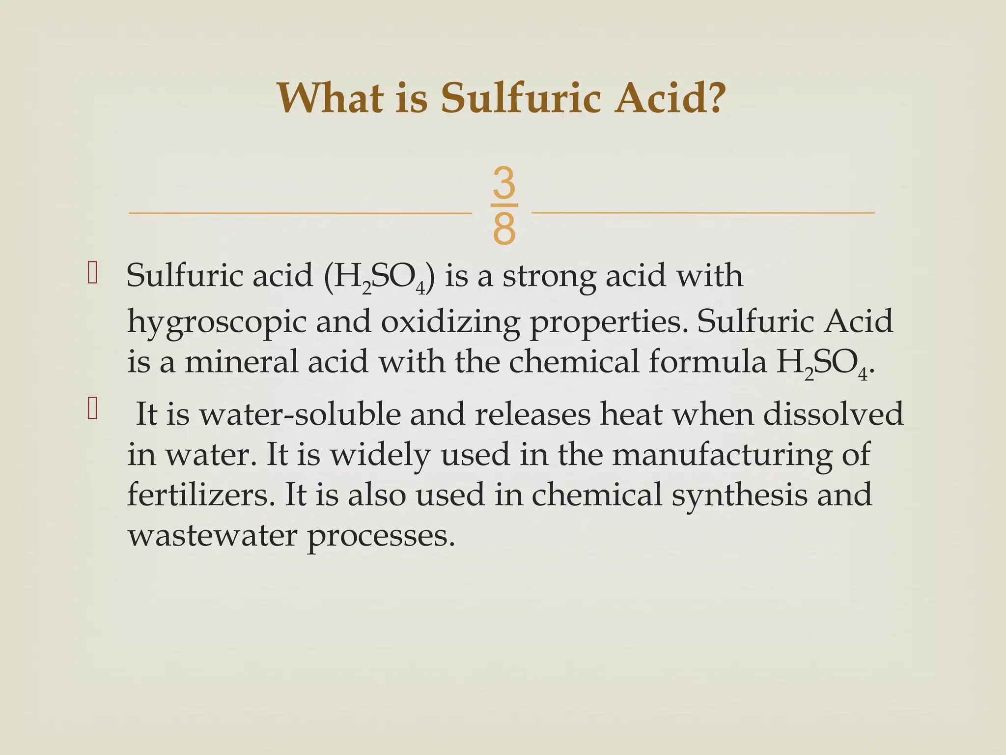 sulfuric acid presentation for Graduate Students | PPTX | Chemistry ...