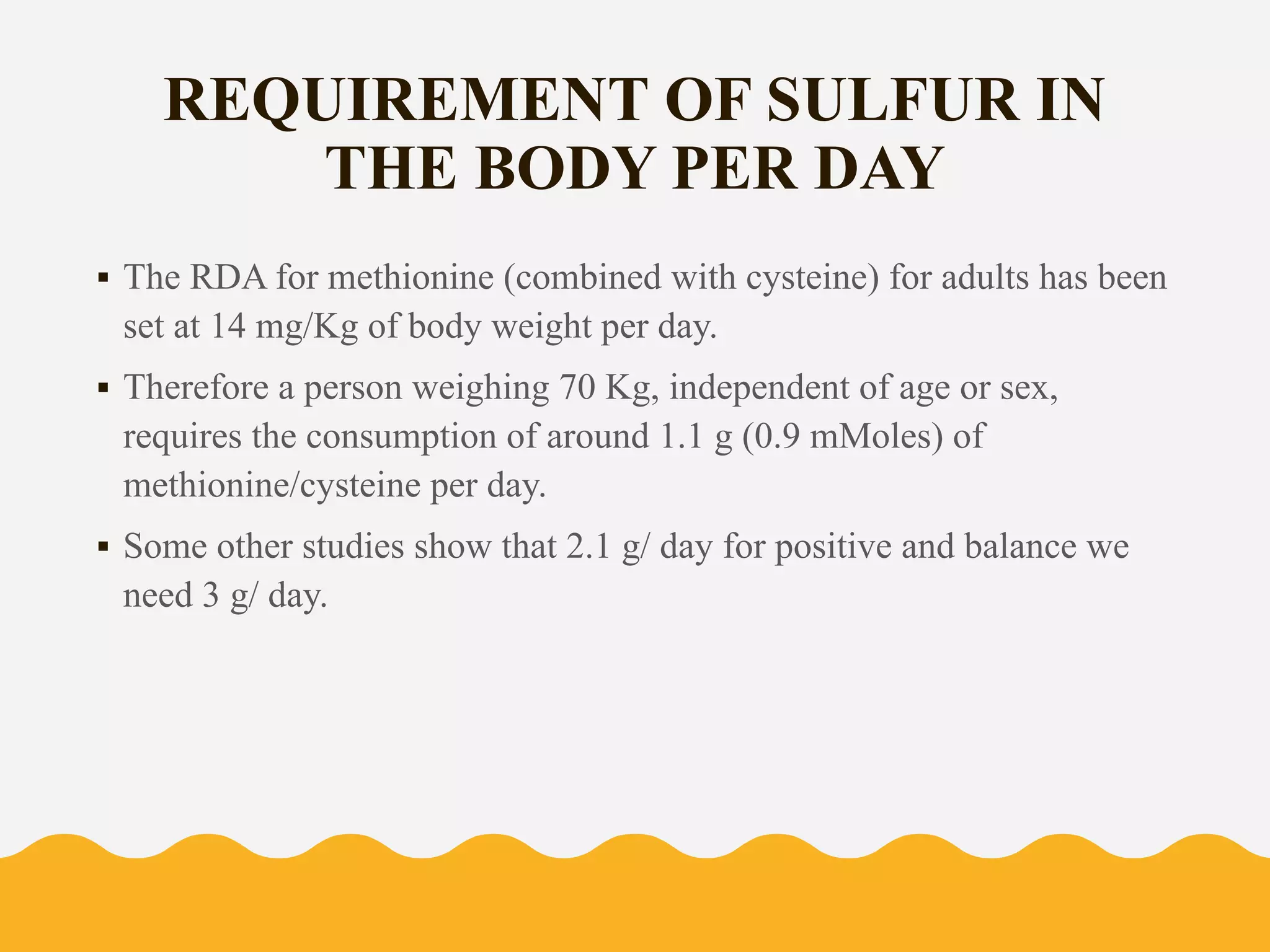 Sulfur in human body | PDF