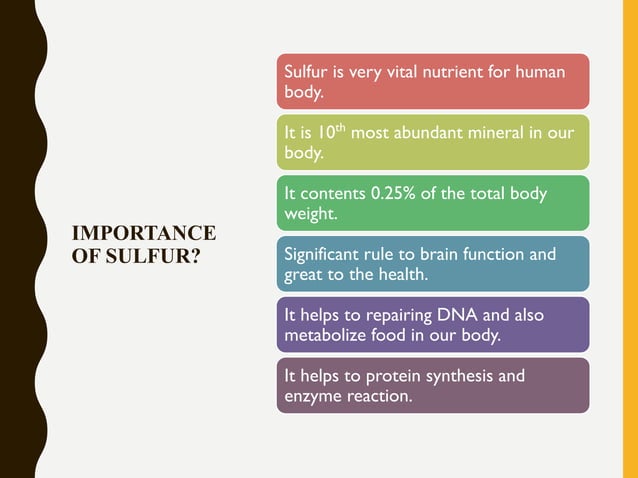 Sulfur in human body | PDF