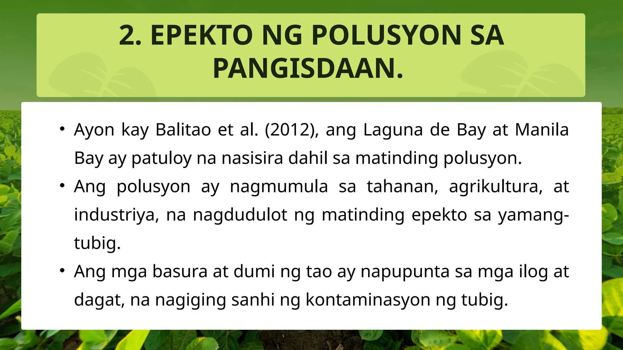 Suliranin sa Sektor ng Agrikultura (pangingisda, Paggugubat).pptx