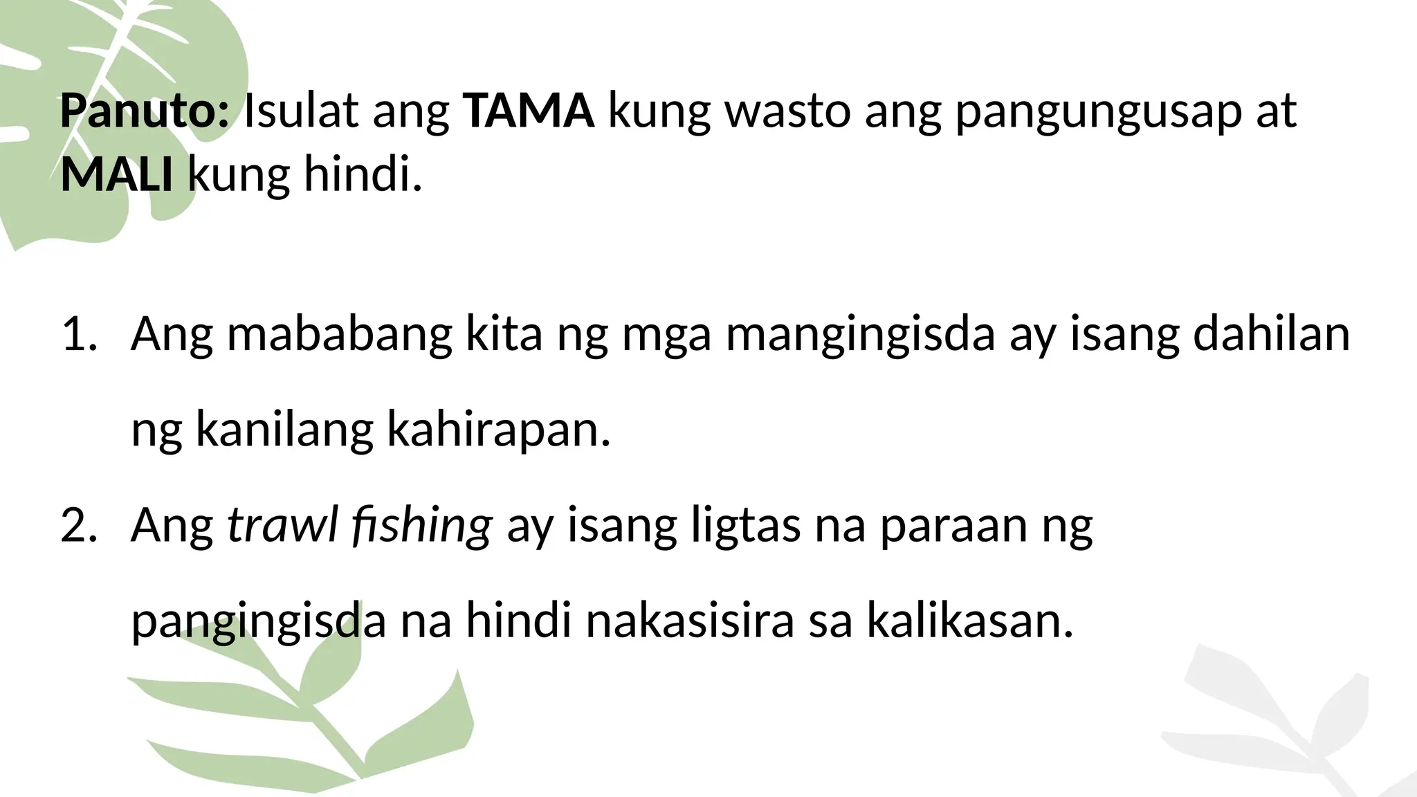Suliranin sa Sektor ng Agrikultura (pangingisda, Paggugubat).pptx