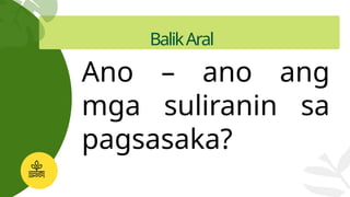 Suliranin sa Sektor ng Agrikultura (pangingisda, Paggugubat).pptx