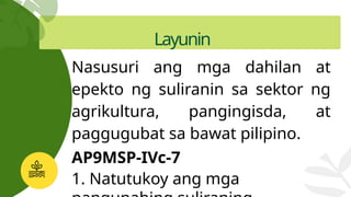Suliranin sa Sektor ng Agrikultura (pangingisda, Paggugubat).pptx