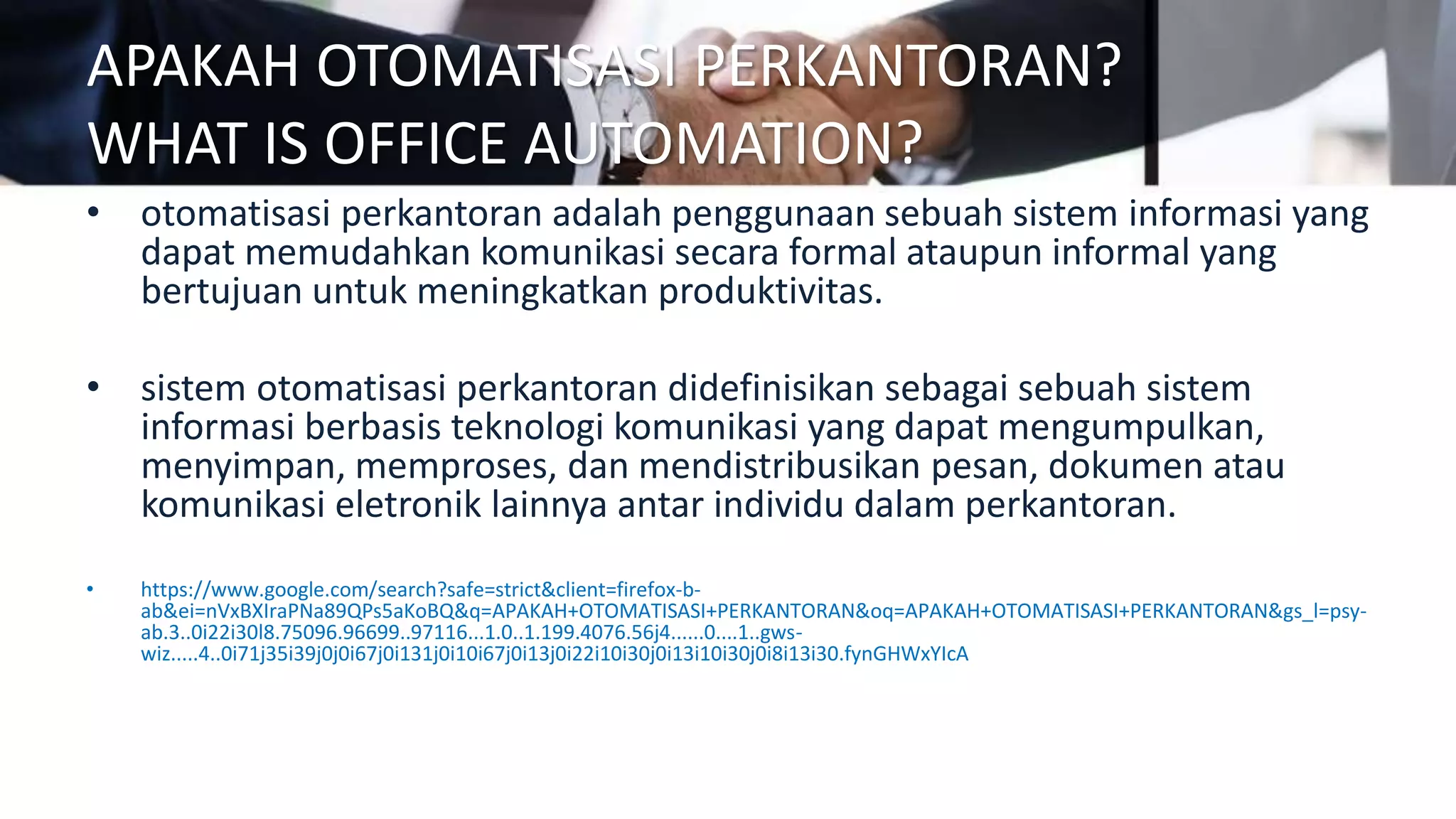 Sulki otomatisasi perkantoran | PPTX