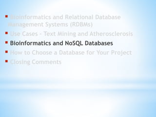 Limits of RDBMS and Need for NoSQL in Bioinformatics | PPT
