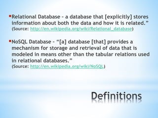 Limits of RDBMS and Need for NoSQL in Bioinformatics | PPT