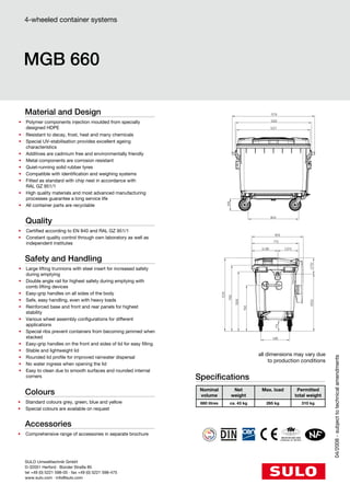 Sulo 660 ltr (4 Wheeled Bin) | PDF