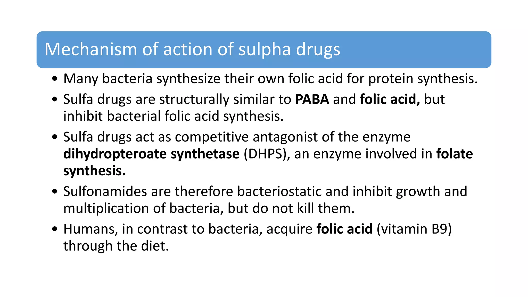 Sulphonamides and sulfa drugs | PPTX