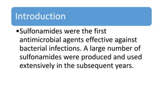 Sulphonamides and sulfa drugs | PPTX