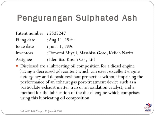 Sulphated ash itb | PPT