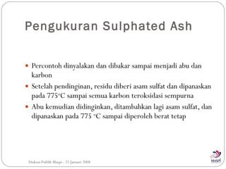 Sulphated ash itb | PPT