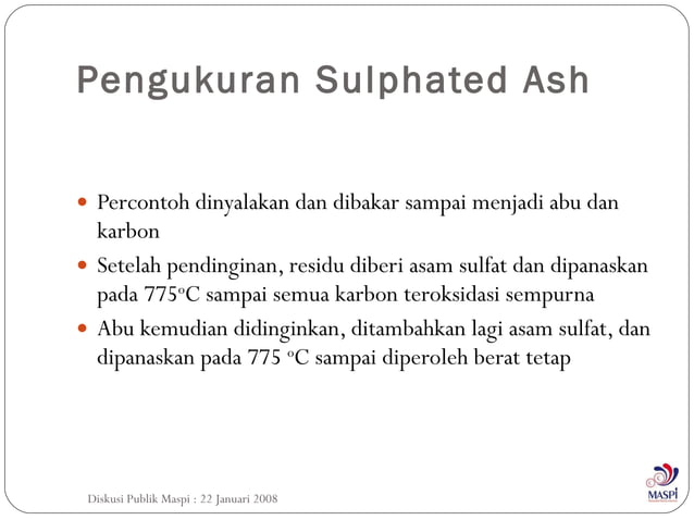 Sulphated ash itb | PPT