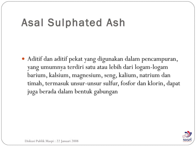 Sulphated ash itb | PPT