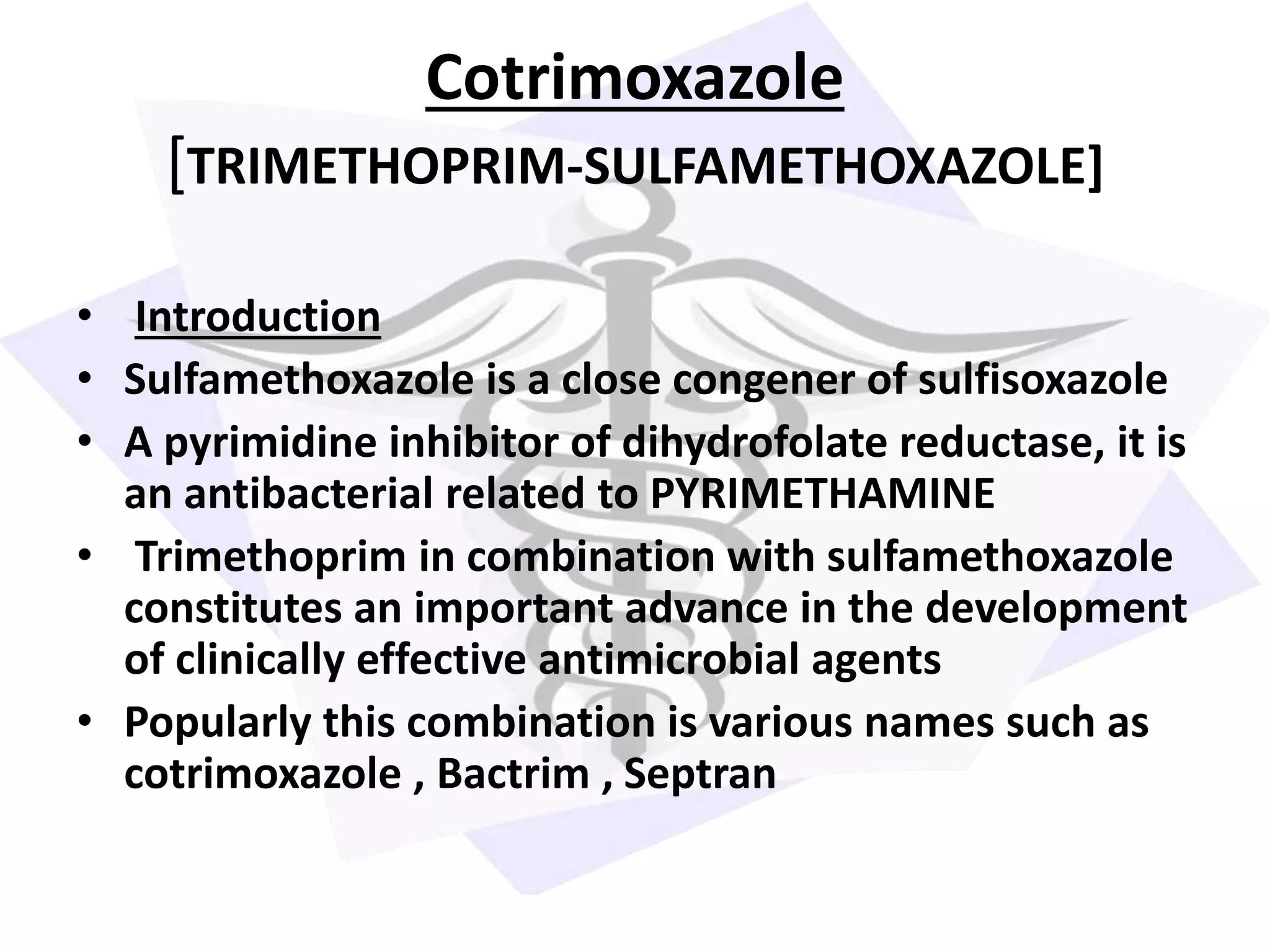 Sulphonamaides and cotrimoxazole | PPTX