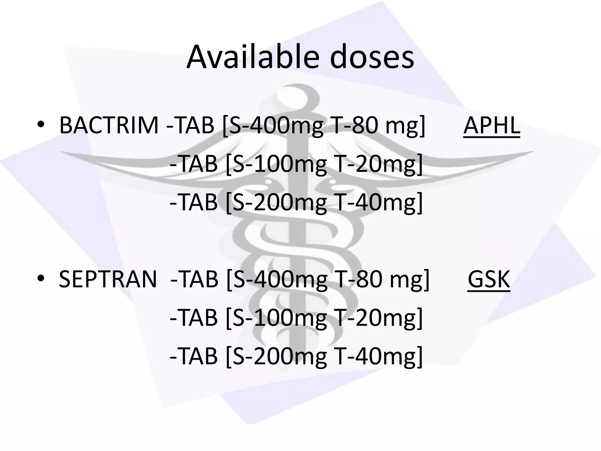 Sulphonamaides and cotrimoxazole | PPTX