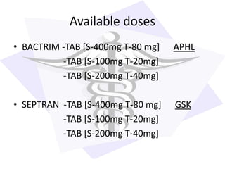 Sulphonamaides and cotrimoxazole | PPTX