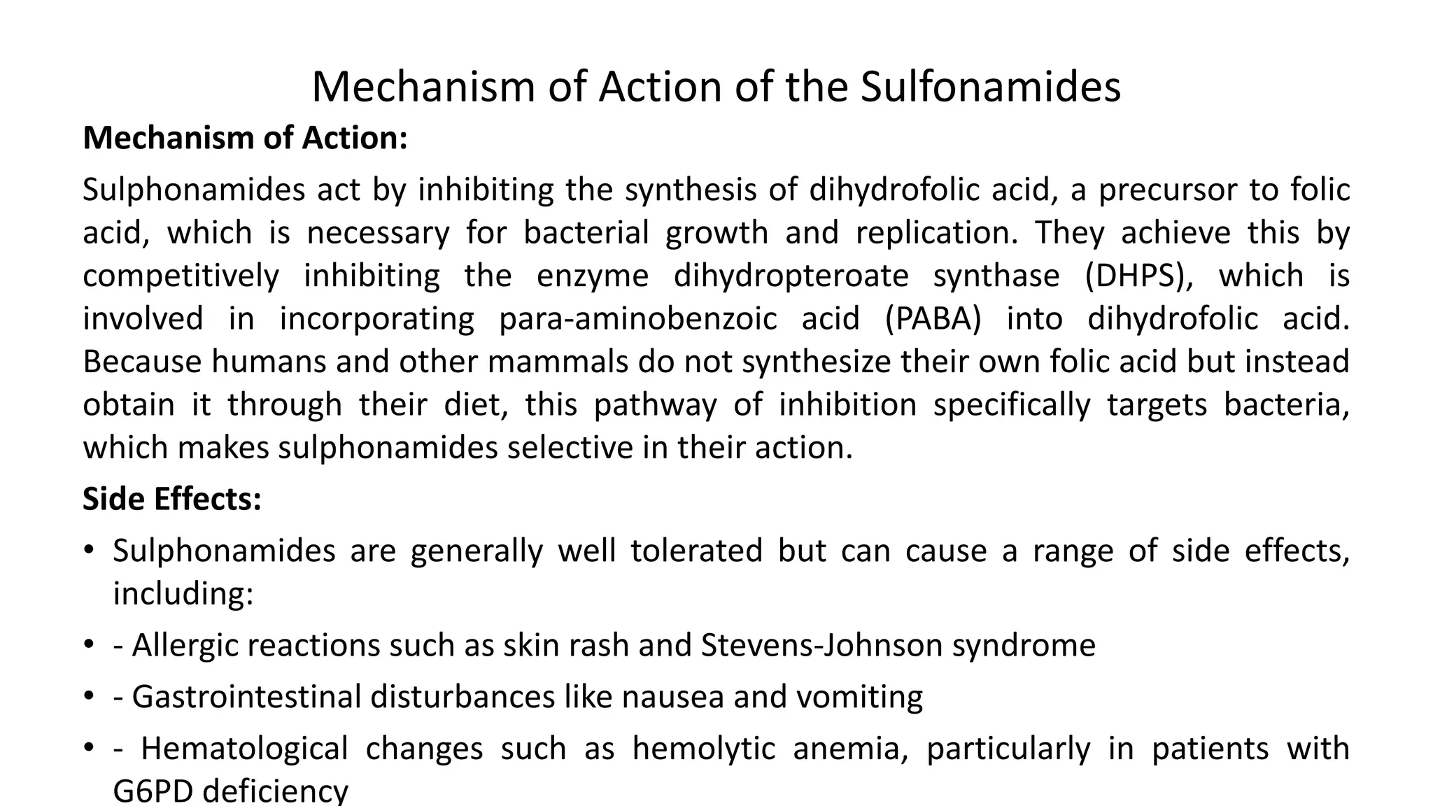 Sulphonamides, Medicinal Chemistry-III, | PPTX