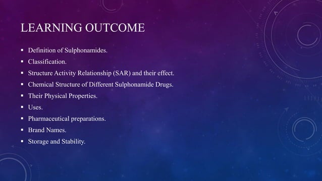 Sulphonamides presentation of Pharmaceutical Chemistry | PPT