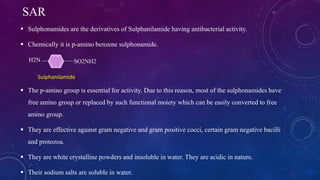 Sulphonamides presentation of Pharmaceutical Chemistry | PPT