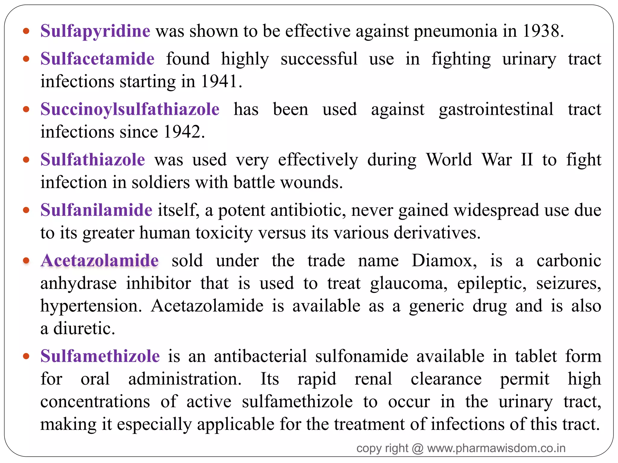 Sulphonamides (Sulfonamides) and Sulfones || B.Pharm VI Semester ...