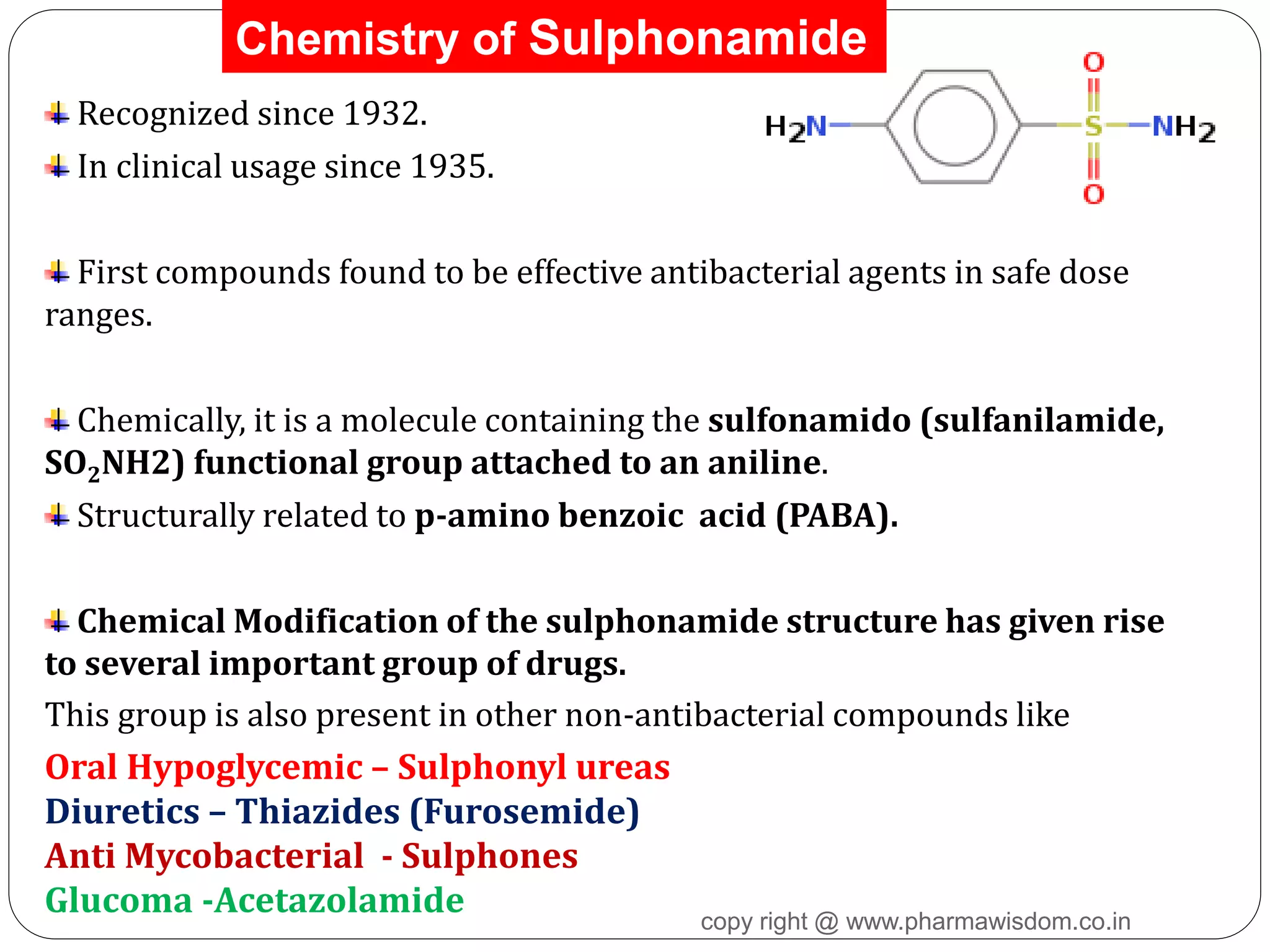 Sulphonamides (Sulfonamides) and Sulfones || B.Pharm VI Semester ...
