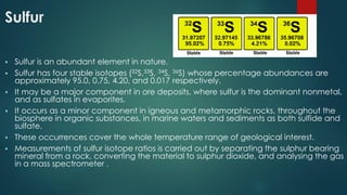 Sulphr isotope | PDF