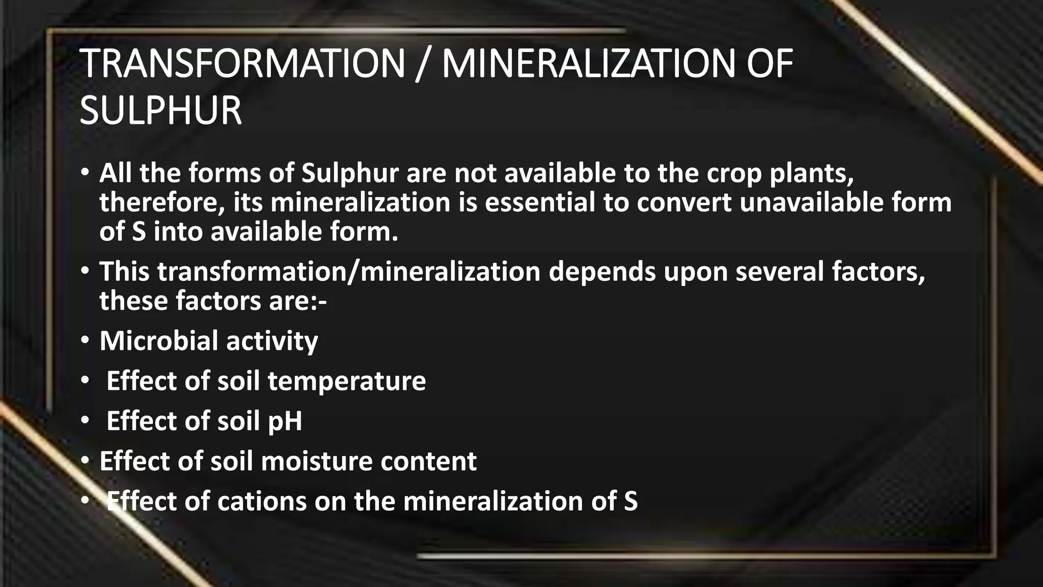 Sulphur.characteristics role importances | PPT
