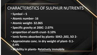 Sulphur.characteristics role importances | PPT