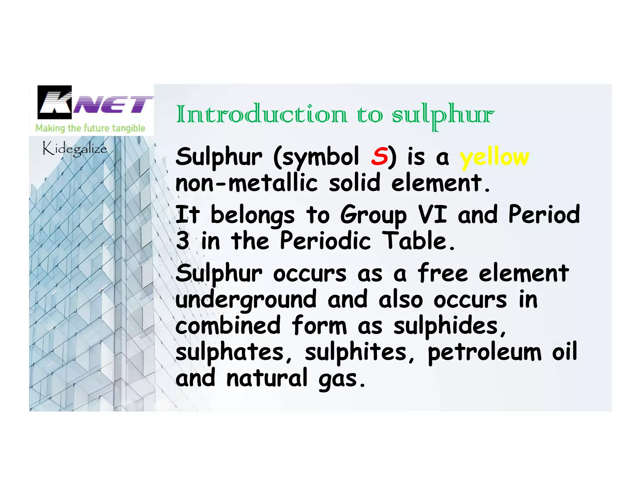 Sulphur (1).pdf | Chemistry | Science