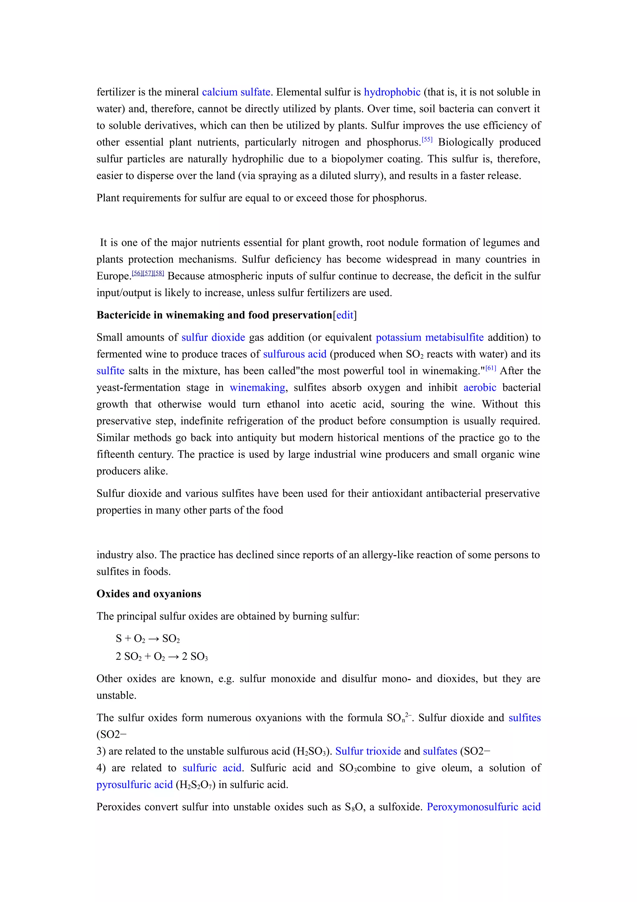 Sulphur containing anions | DOC