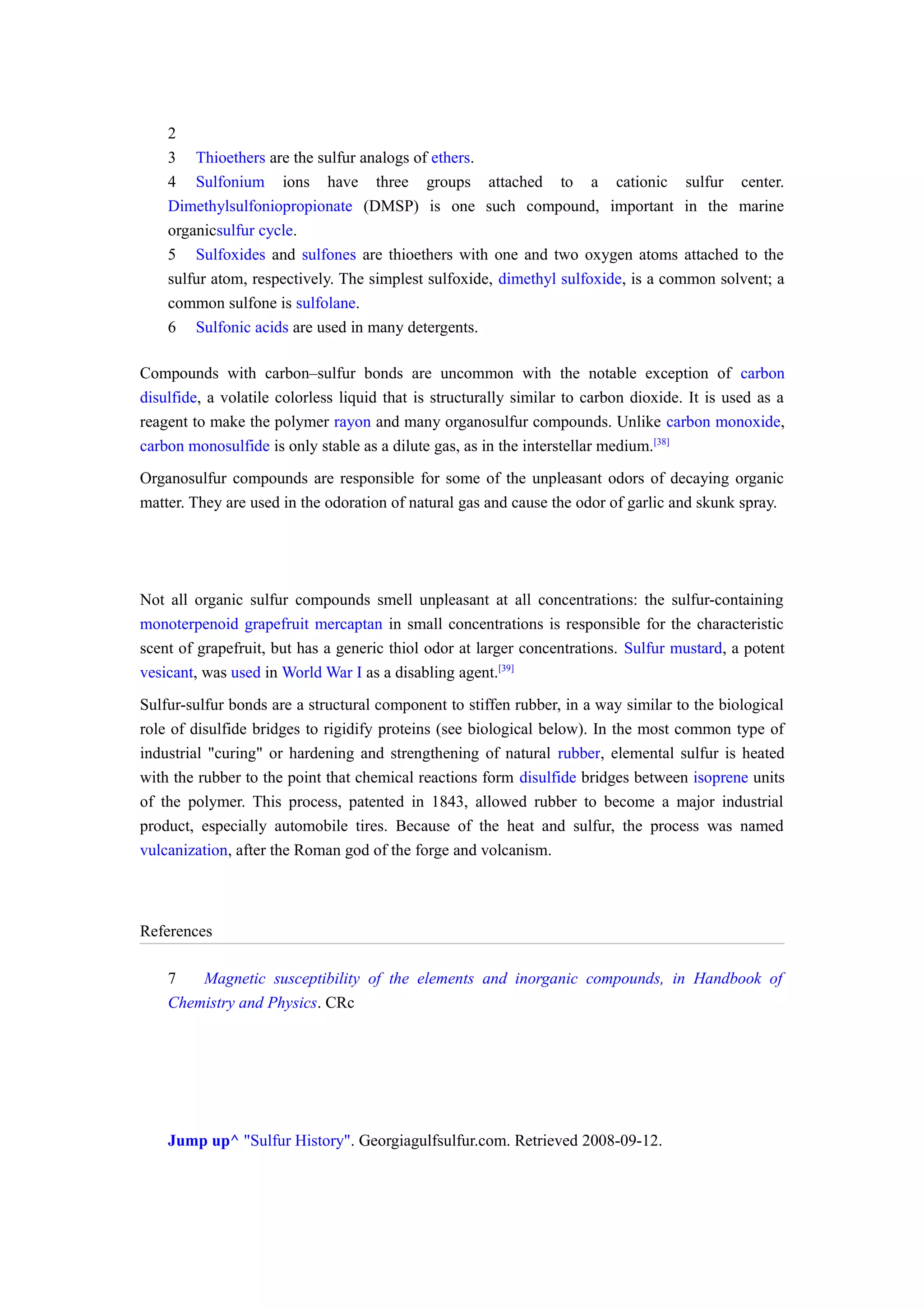 Sulphur containing anions | DOC