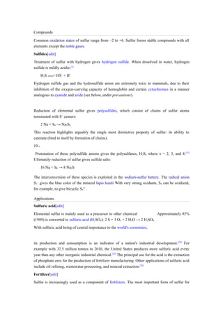 Sulphur containing anions | DOC