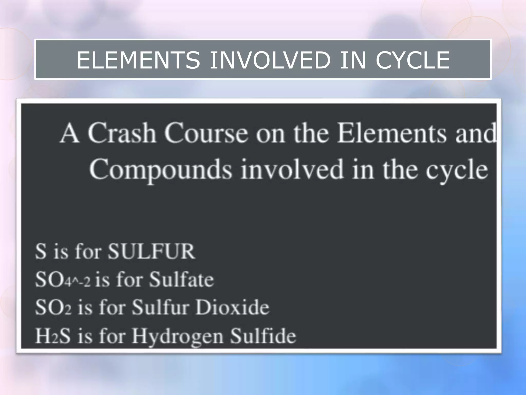 Sulphur cycle | PPTX | Chemistry | Science