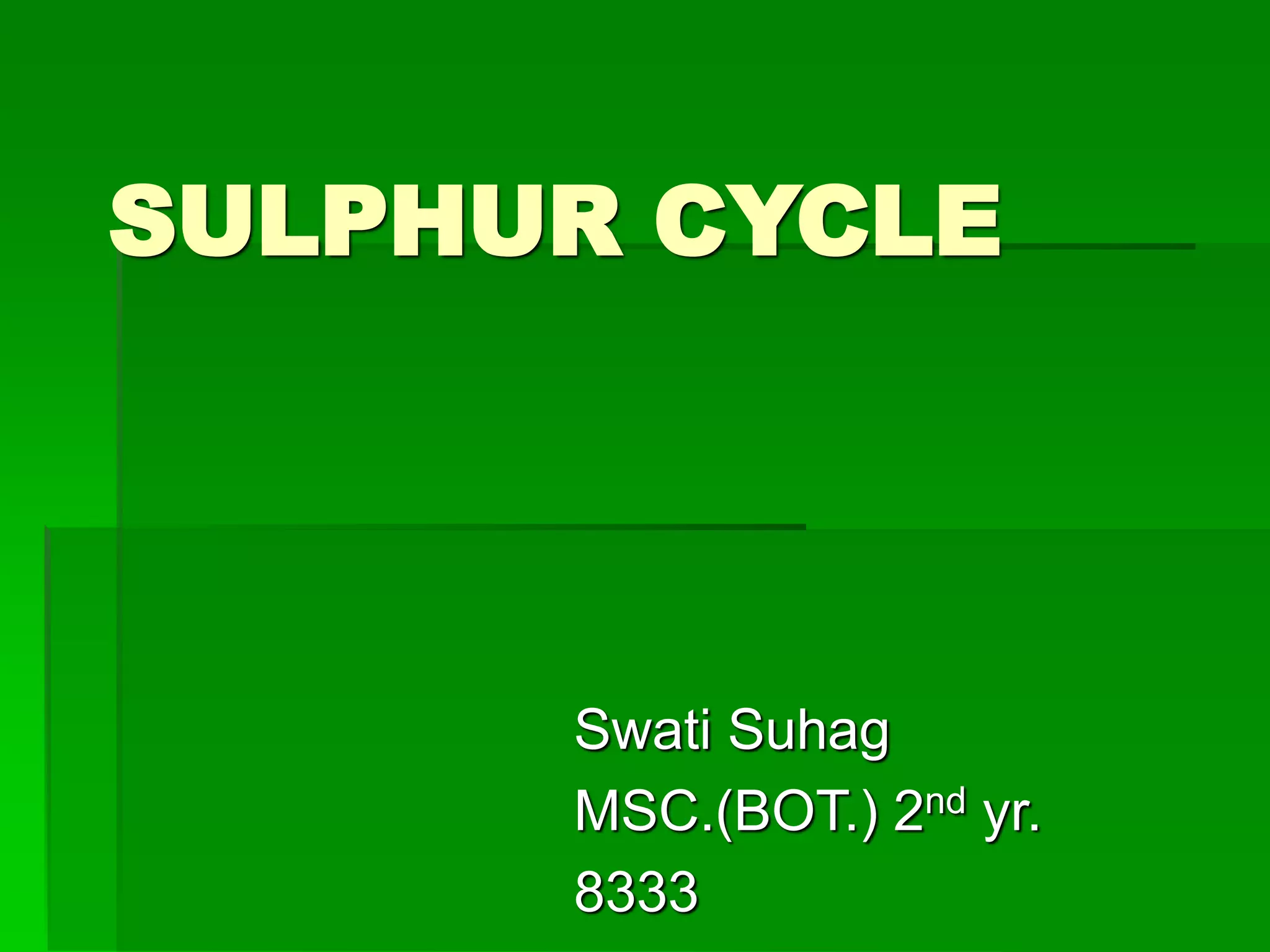 Sulphur cycle | PPT