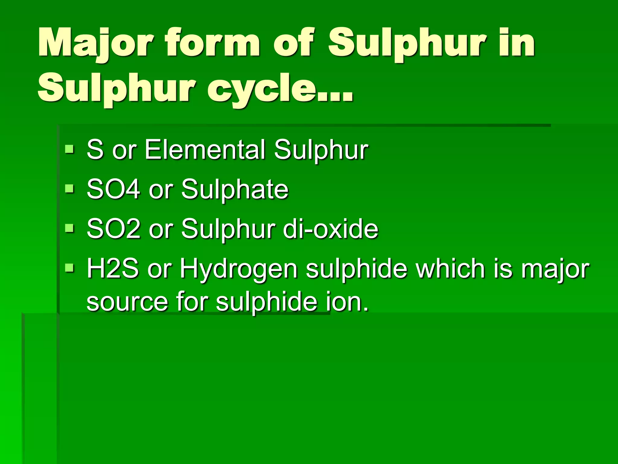 Sulphur cycle | PPT