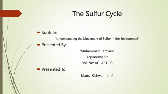 Sulphur cycle(Ecology) by Muhammad Ramzan.pptx