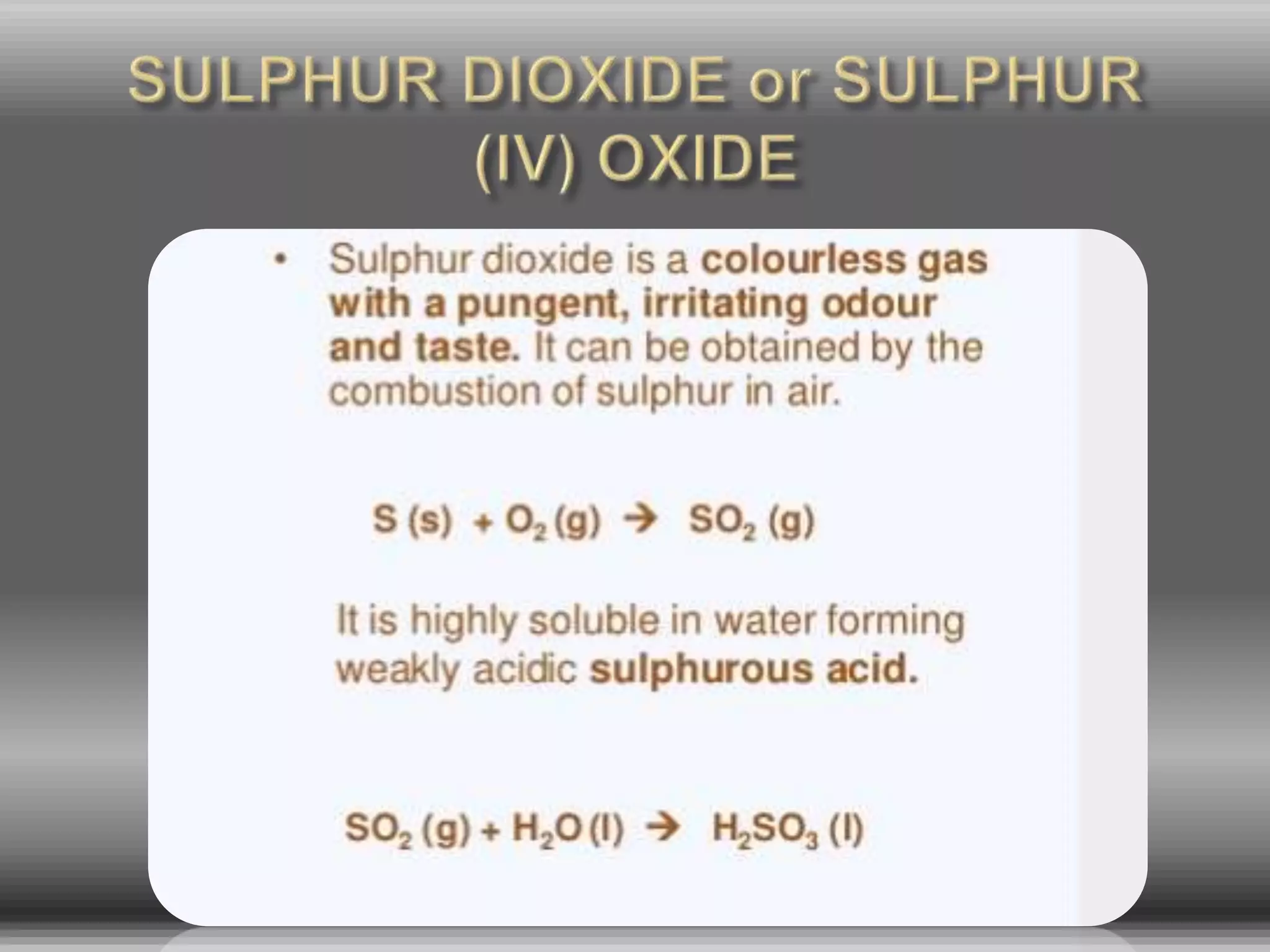 SULPHURIC ACID (FORM 4) Chemistry | PPTX