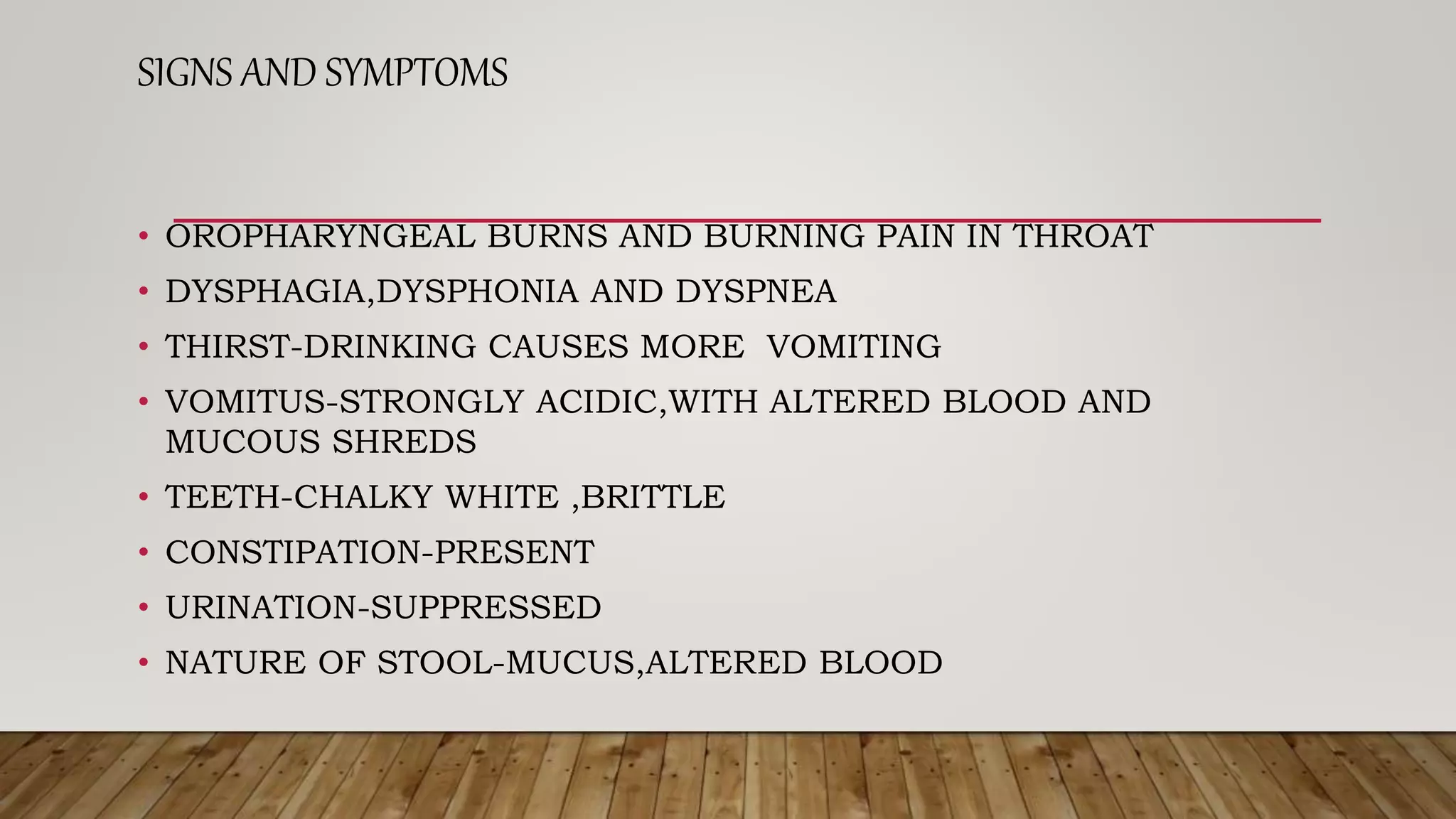 Sulphuric acid poisoning | PPTX