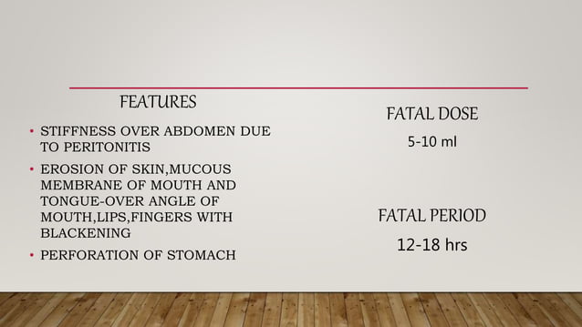 Sulphuric acid poisoning | PPT