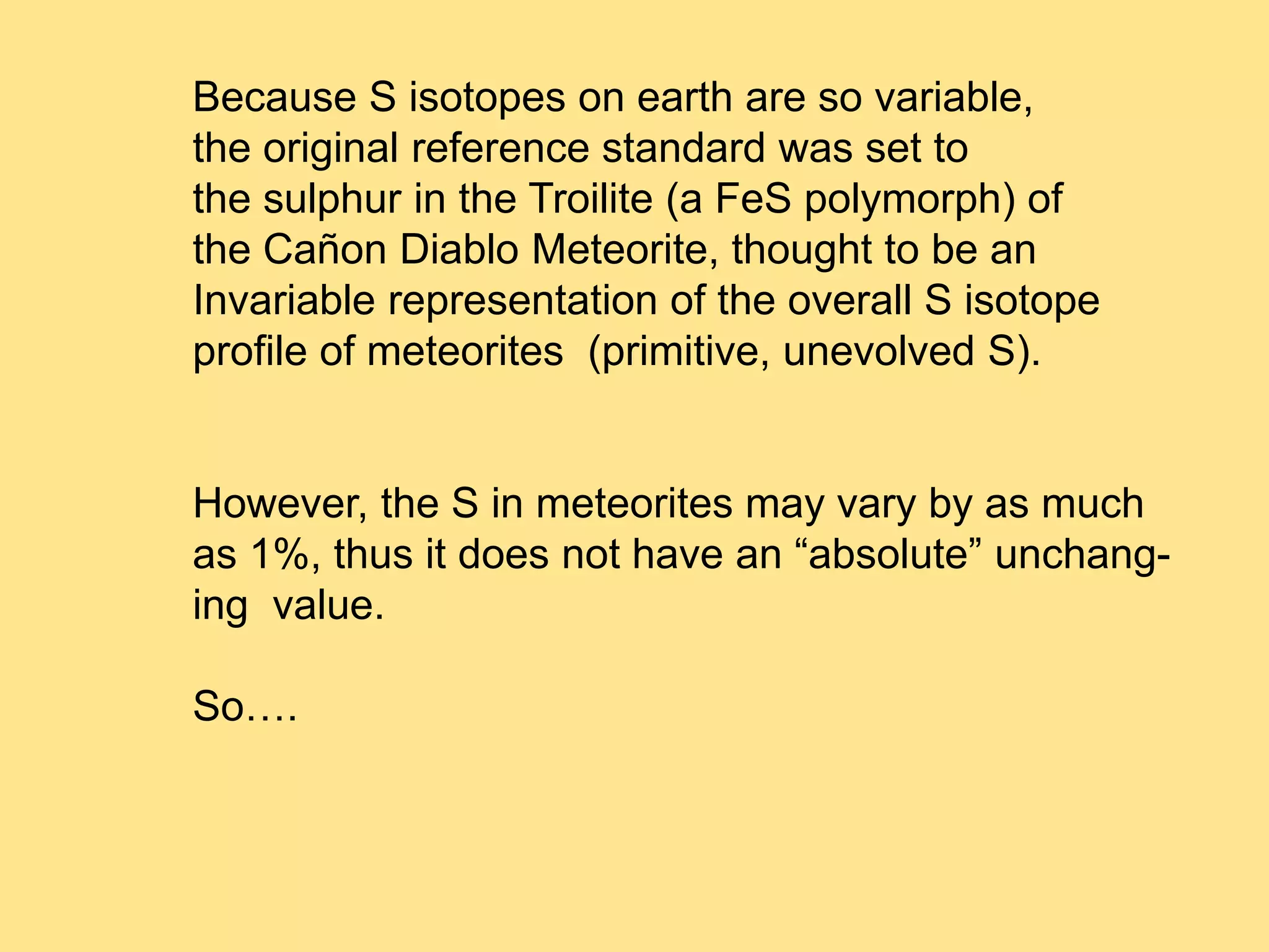 SULPHUR ISOTOPES & STRATIGRAPHY | PPTX | Chemistry | Science