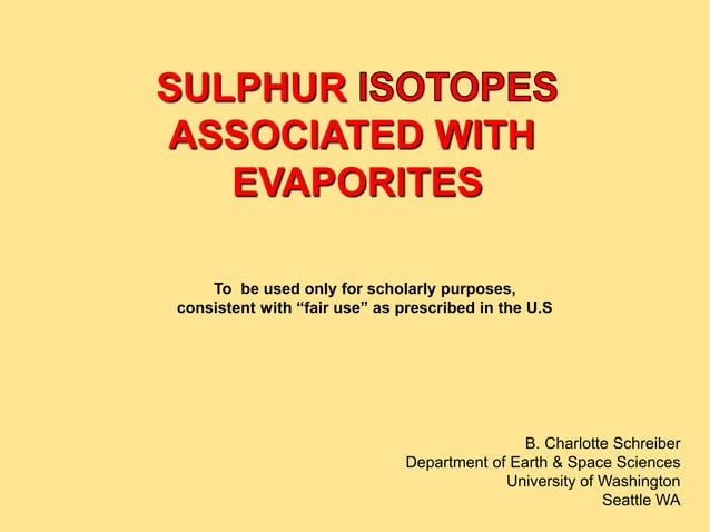 SULPHUR ISOTOPES & STRATIGRAPHY | PPTX | Chemistry | Science