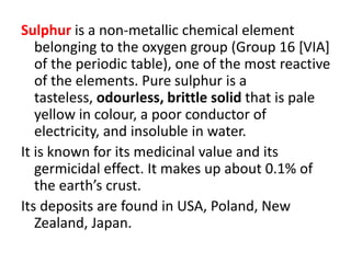 SULPHUR [mod1).pptx_*hhhhhhhhhhhhhhhhhhh | PPTX | Chemistry | Science