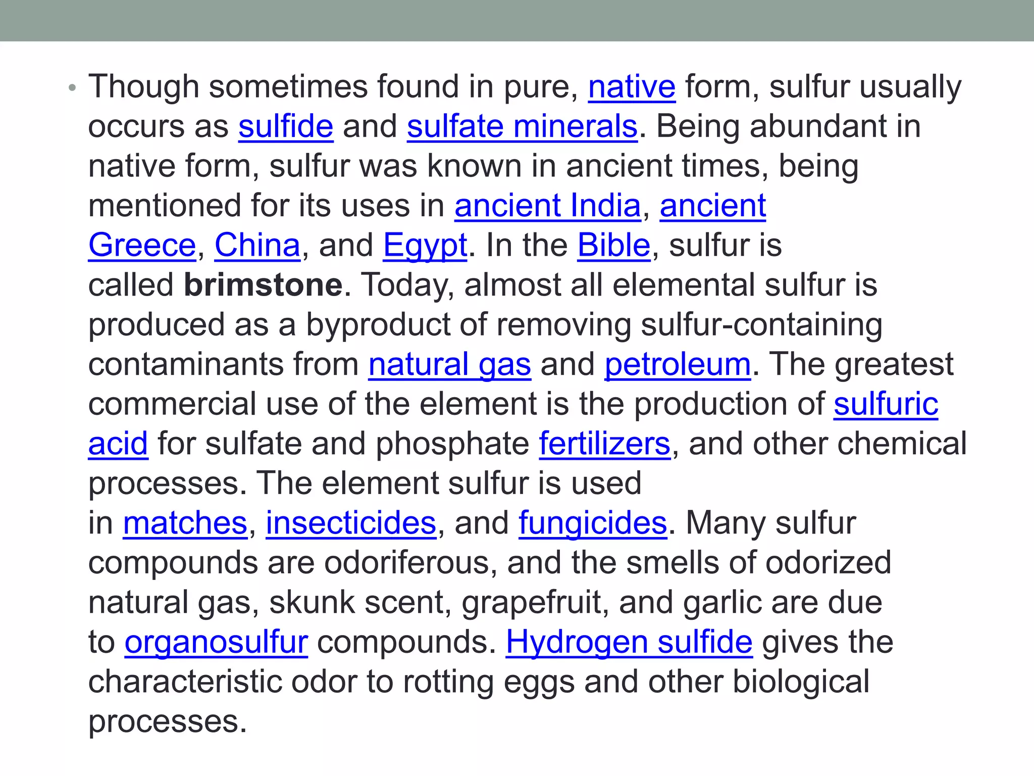 Element Sulfur | PPTX