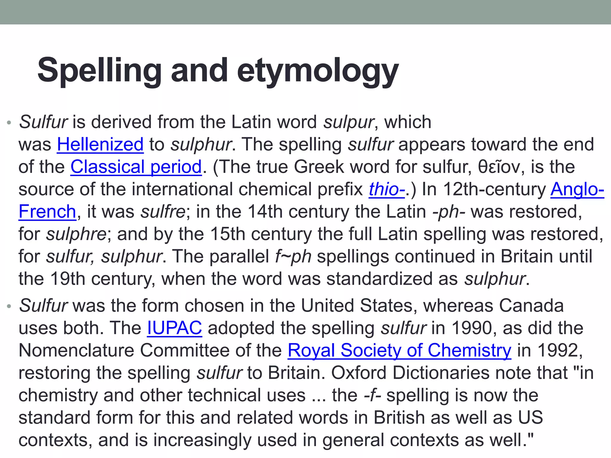 Element Sulfur | PPTX