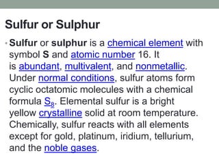 Element Sulfur | PPTX