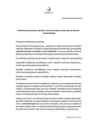 Sulpirida é contra indicada para as Nutrizes: Diga não a Medicalização ...
